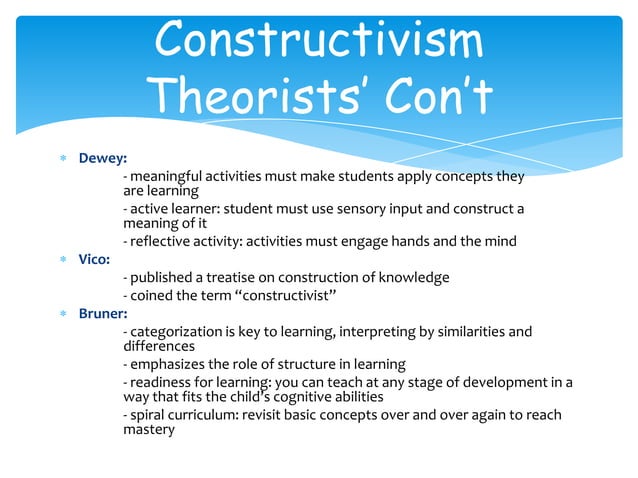 Constructivism theory | PPTX | Homework and Study | Education