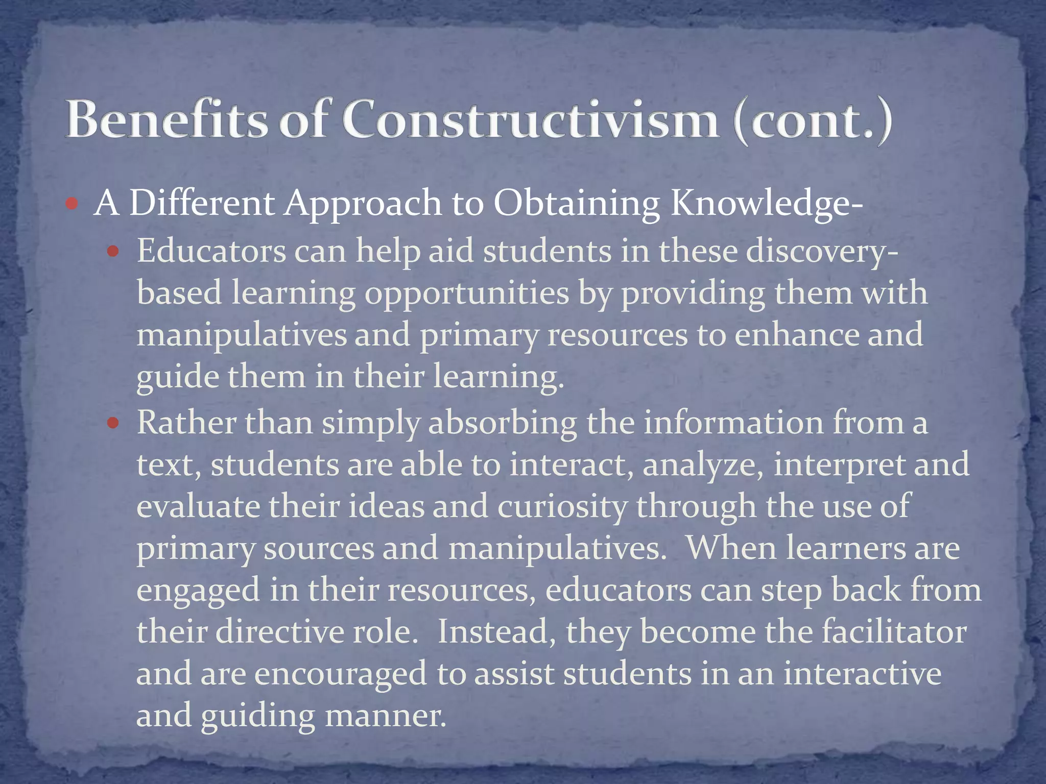 Constructivist Teaching Methods | PPTX