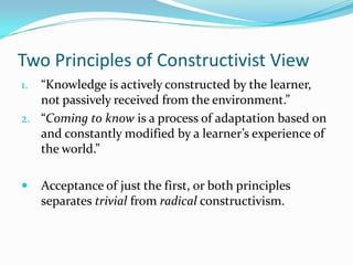 Constructivist theory | PPTX | Education