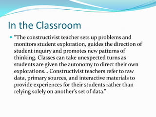 Constructivist theory | PPTX | Education