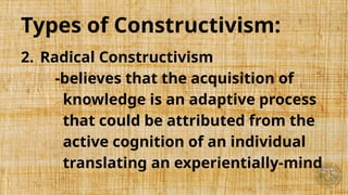 Constructivist Theory in Teaching Social Studies | PPTX
