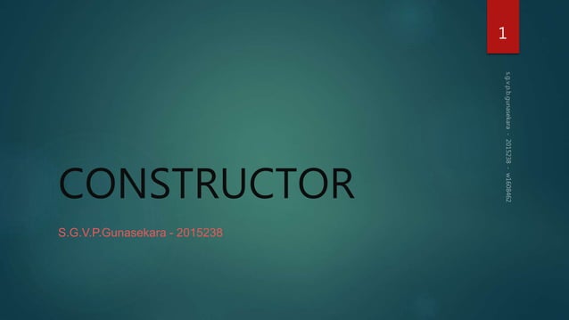 Constructor in java | PPTX