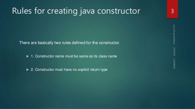 Constructor In Java