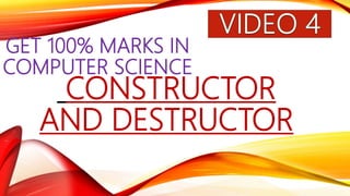 Constructor & destructor based question- cbse cs class 12th | PPTX