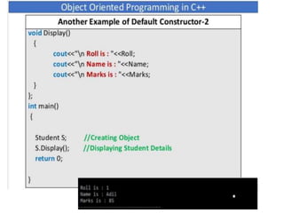 Constructor and Destructors in C++