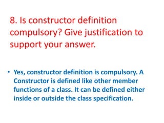 Constructor and destructor | PPSX | Programming Languages | Computing