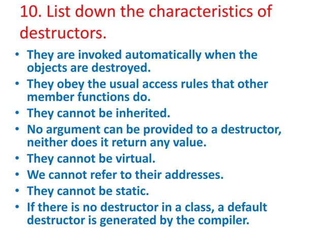 Constructor And Destructor Ppsx Programming Languages Computing 8440