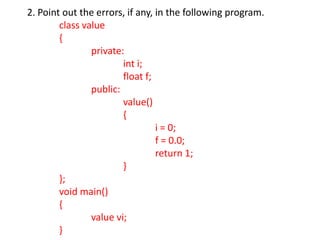 Constructor and destructor | PPSX | Programming Languages | Computing