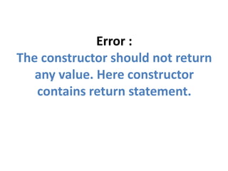 Constructor and destructor | PPSX | Programming Languages | Computing