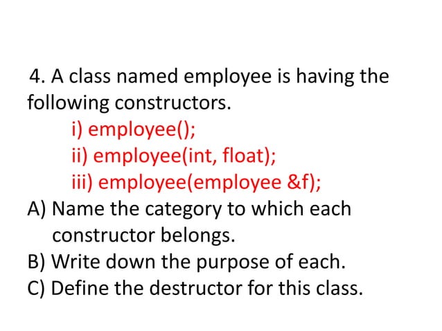 Constructor and destructor | PPSX | Programming Languages | Computing