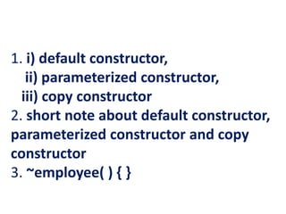 Constructor and destructor | PPSX | Programming Languages | Computing