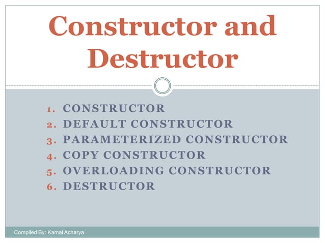 Constructor and Destructor | PDF