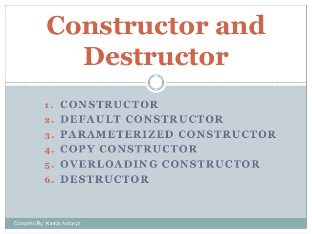 Constructor And Destructor