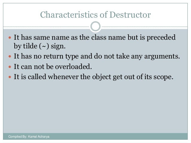 Constructor And Destructor