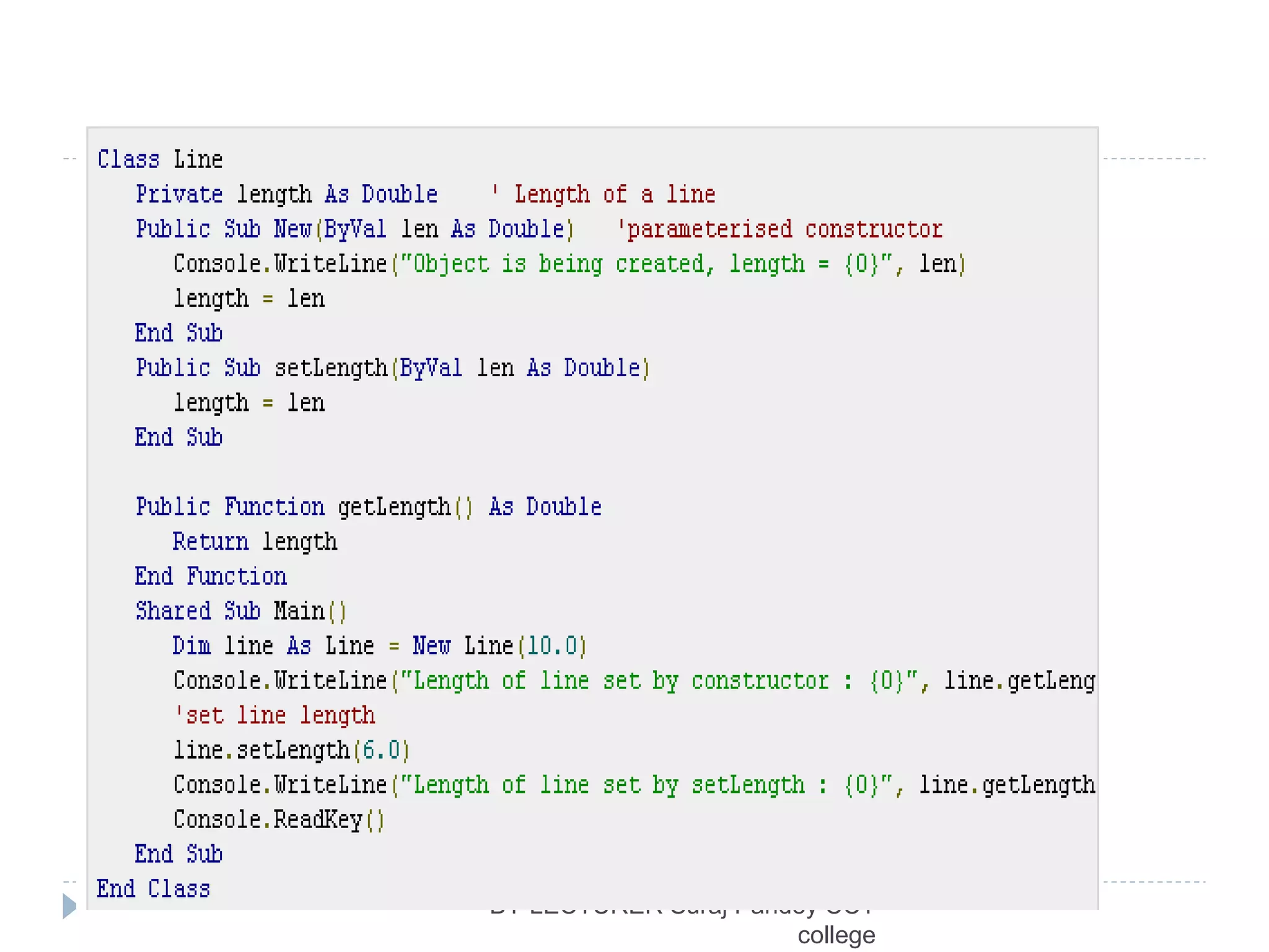 vb.net Constructor and destructor | PPT