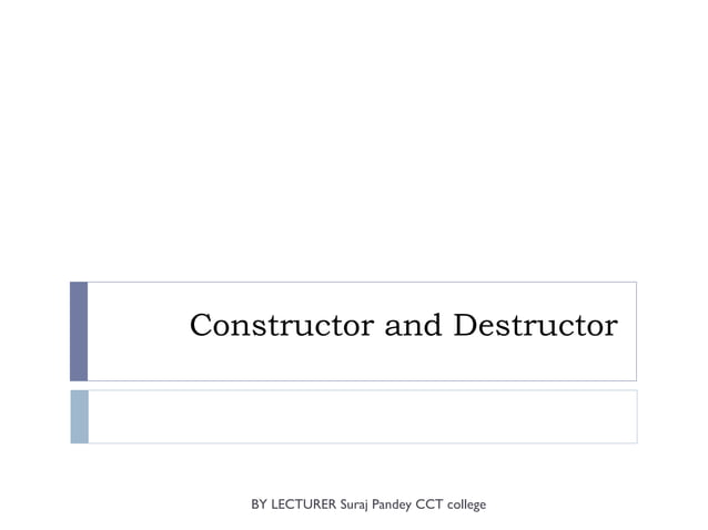 vb.net Constructor and destructor | PPT