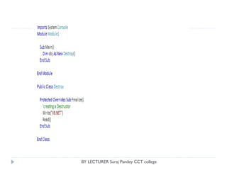 vb.net Constructor and destructor | PPT