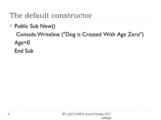 vb.net Constructor and destructor | PPT