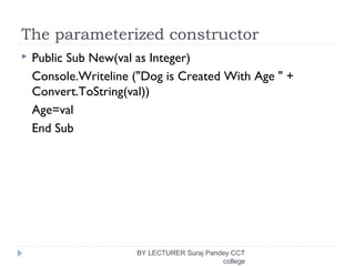 vb.net Constructor and destructor | PPT