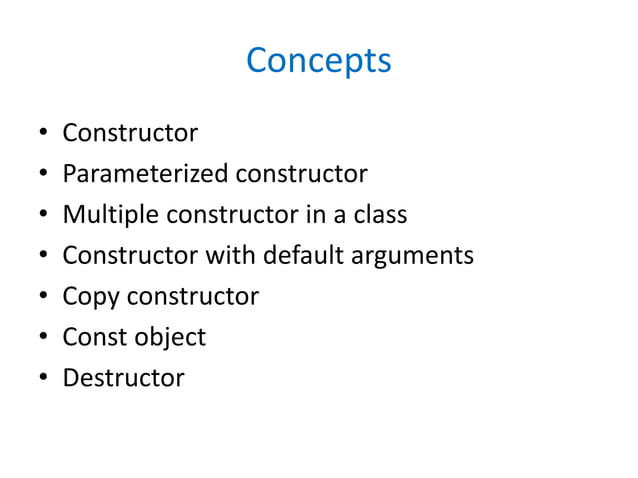 Constructor and destructor | PPT