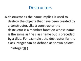 Constructor and destructor | PPT