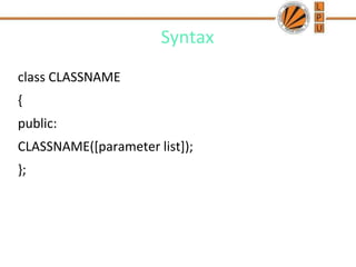 Constructor and destructor in C++ | PPT