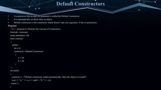 Constructor and Destructor | PPTX