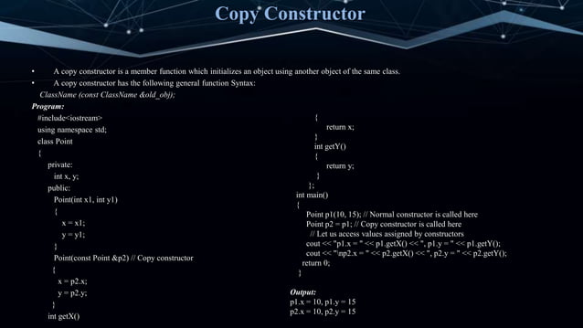 Constructor and Destructor | PPTX