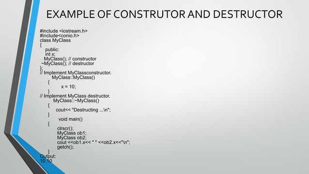 Constructor and destructors | PPT