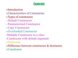 Constructor and desturctor | PPTX