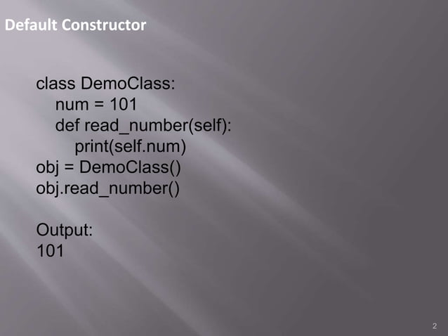 Constructor and variables | PPT