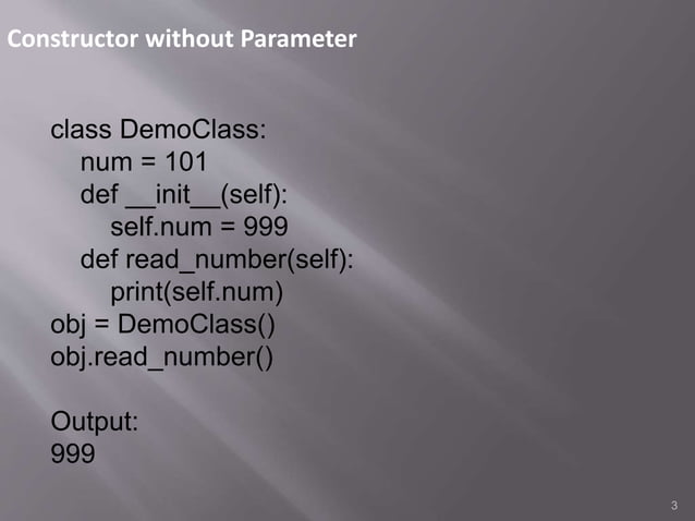 Constructor and variables | PPT