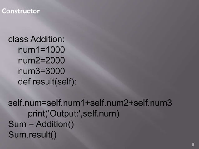 Constructor and variables | PPT