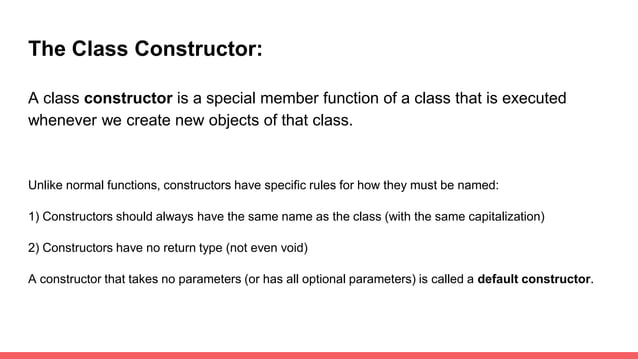 C++ Constructor destructor | PPTX
