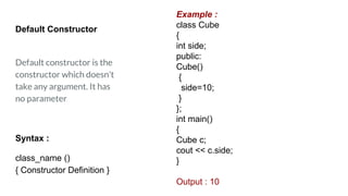 C++ Constructor destructor | PPTX
