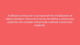 C++ Constructor destructor | PPTX