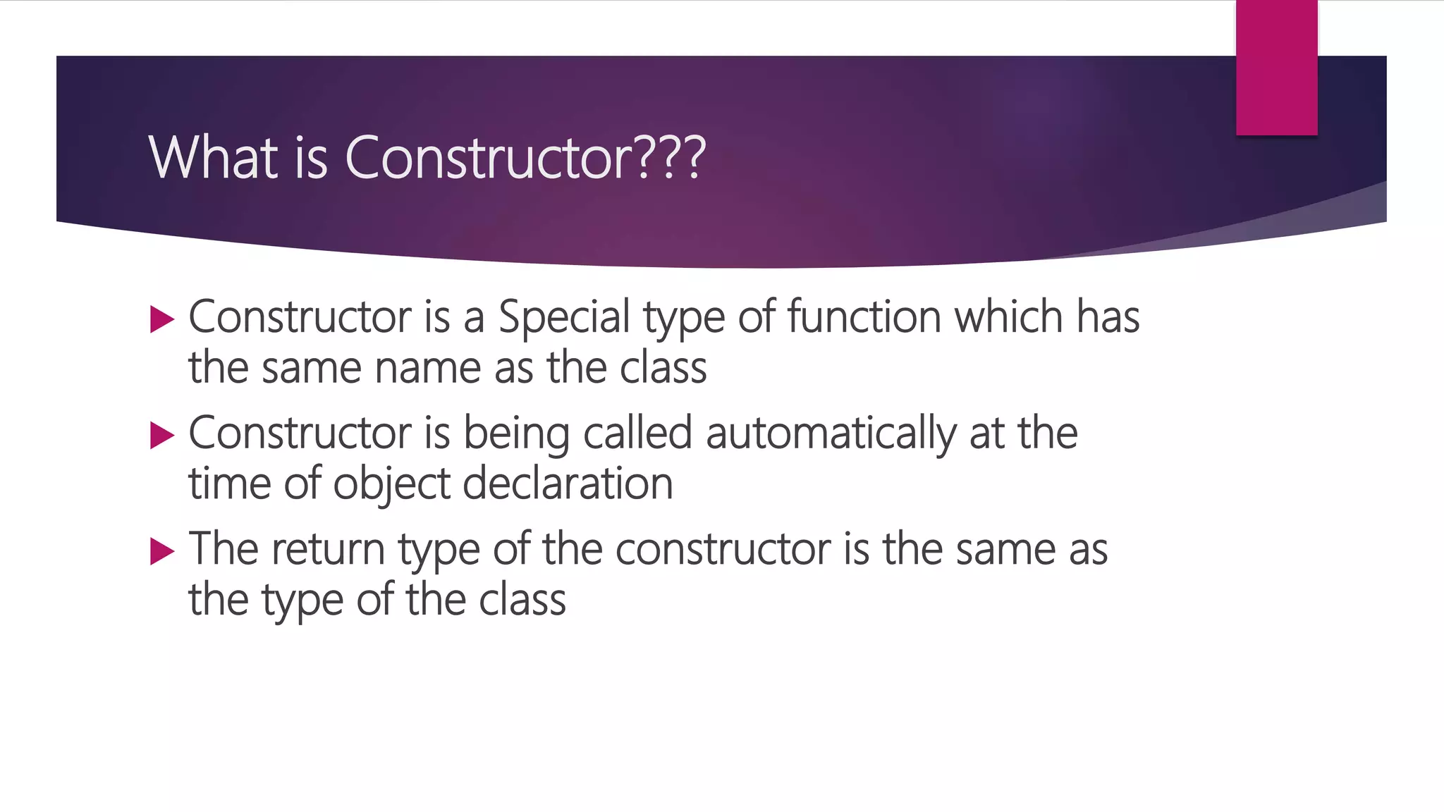 Constructor and Destructor in c++ | PPTX