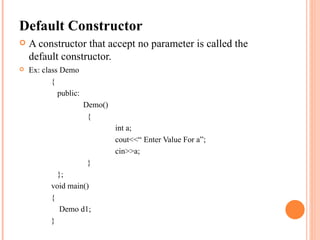 Constructor destructor slides | PPT | Programming Languages | Computing