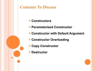 Constructor destructor slides | PPT | Programming Languages | Computing