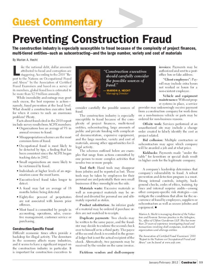 Constructor magazine Fraud article