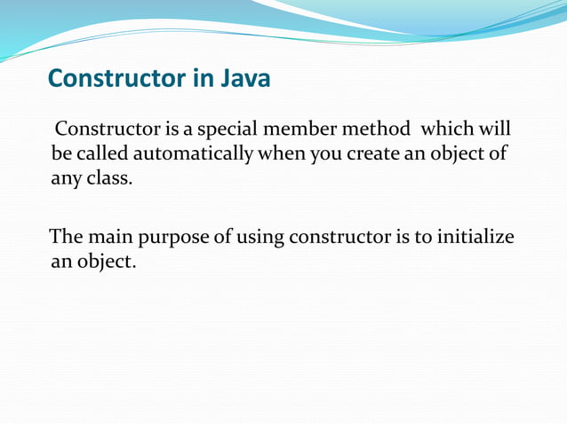 Constructor in java | PPTX | Programming Languages | Computing