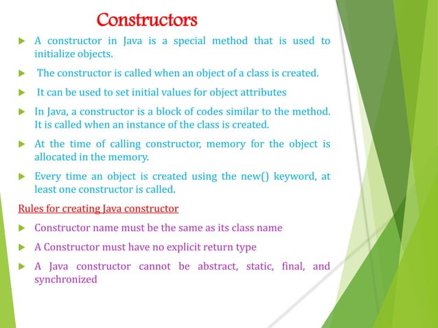 Constructor in java | PPTX | Programming Languages | Computing