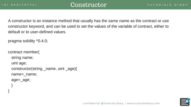 Constructor in solidity | PPT