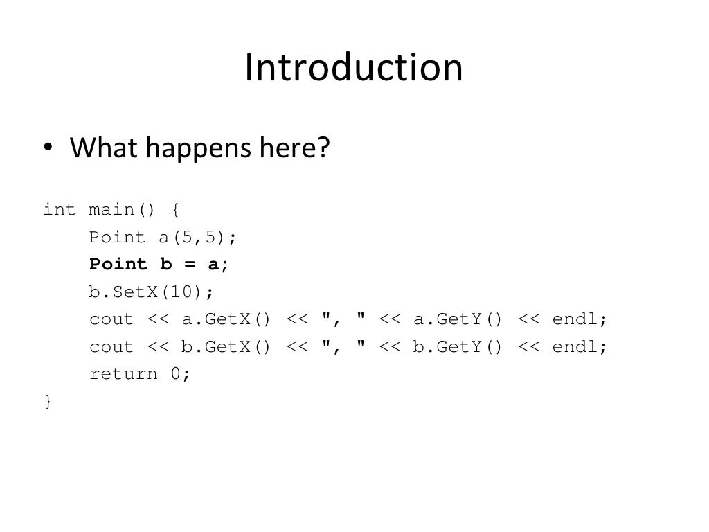 C Constructor Copy Constructor And Assignment Operator 9558