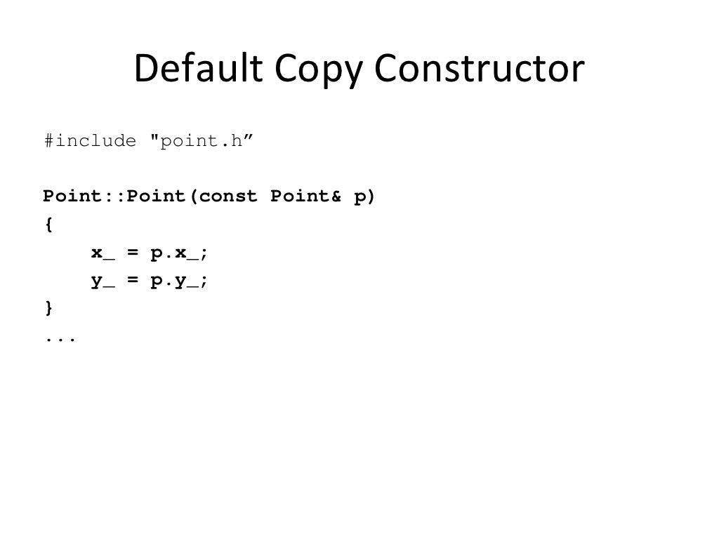 C Constructor Copy Constructor And Assignment Operator