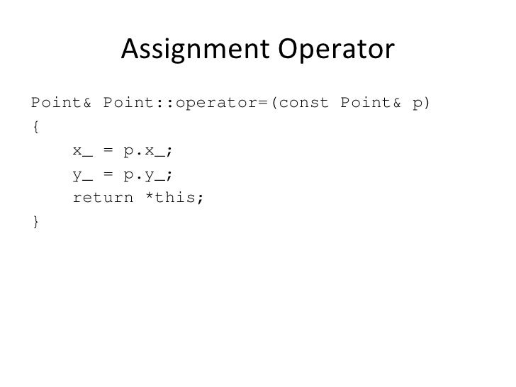 C Constructor Copy Constructor And Assignment Operator