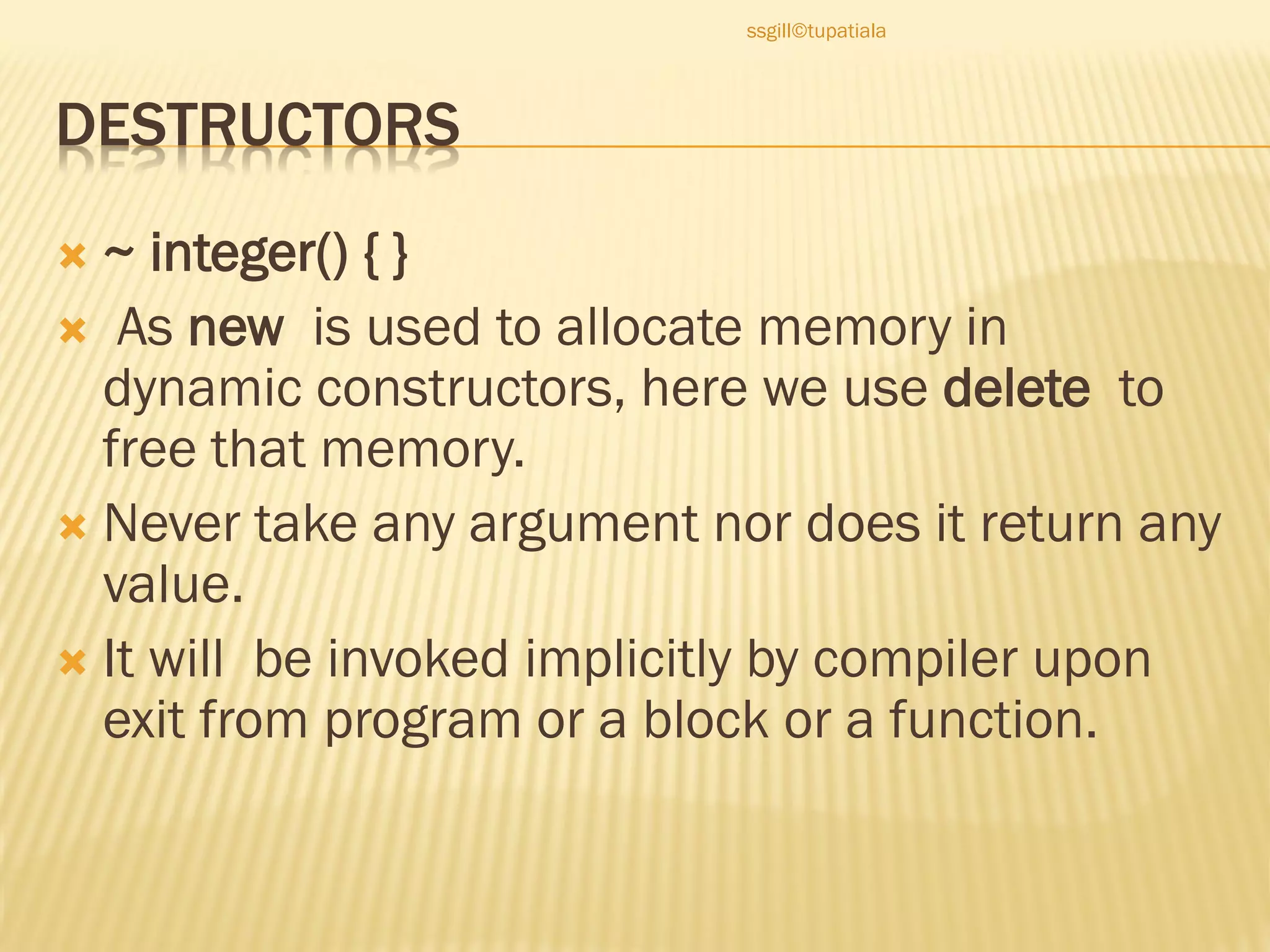 Constructors and Destructors | PDF