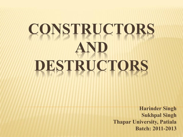 Constructors and Destructors | PDF | Programming Languages | Computing