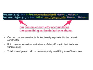 Constructors, Intro to Ruby Classes Part II | PPT