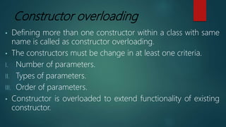 Constructors | PPTX | Programming Languages | Computing